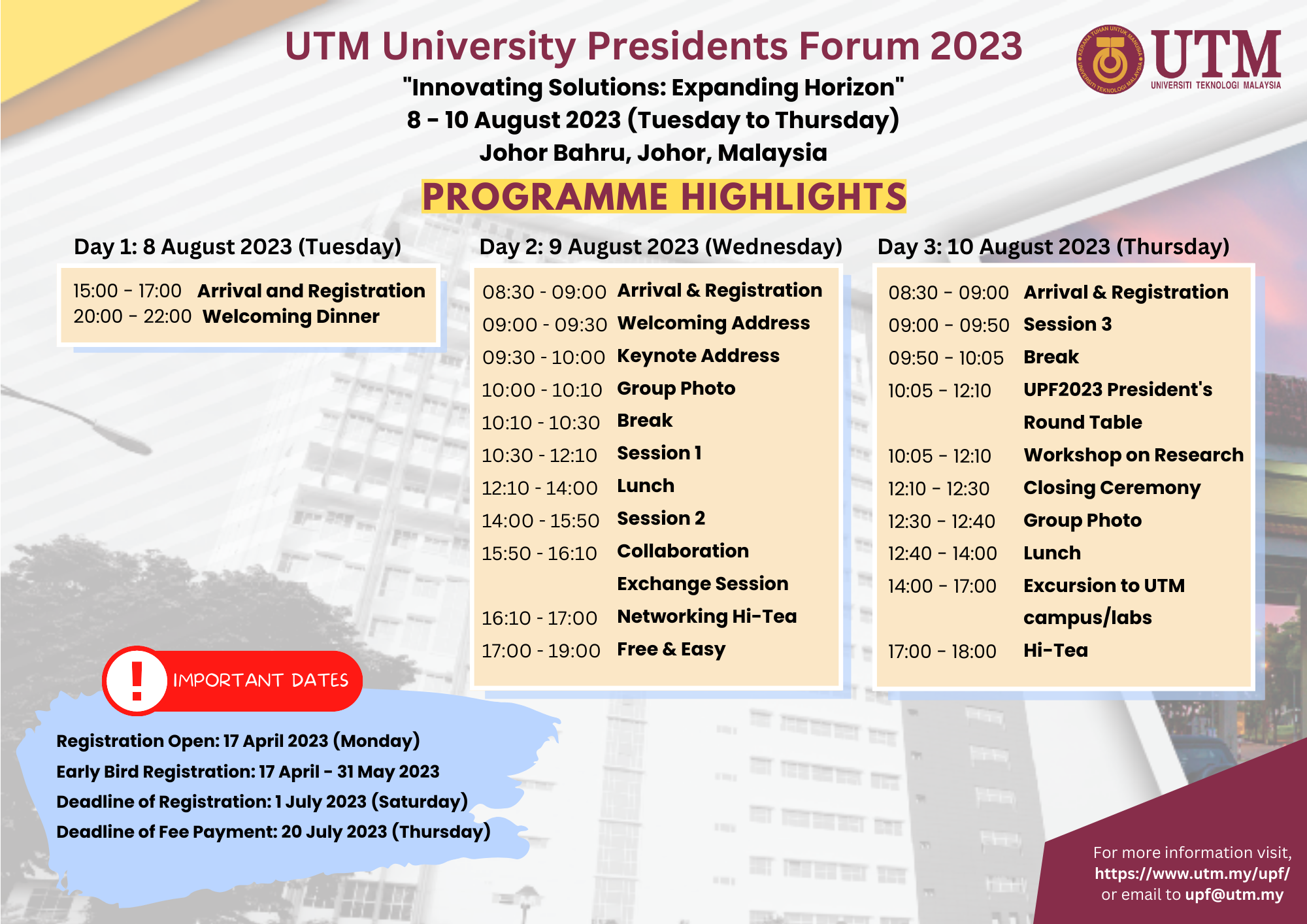 UTM UPF 2023 | University Presidents Forum