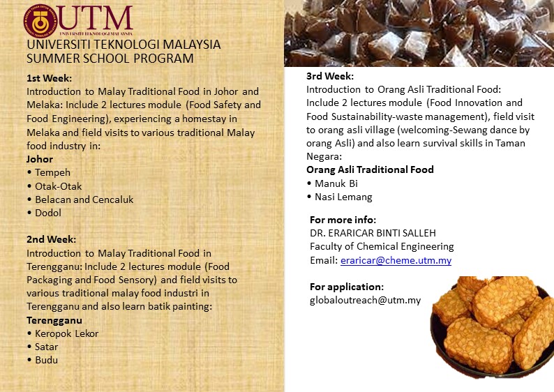 SS07 Gastronomy of Malay Food | UTM SUMMER SCHOOL PROGRAM